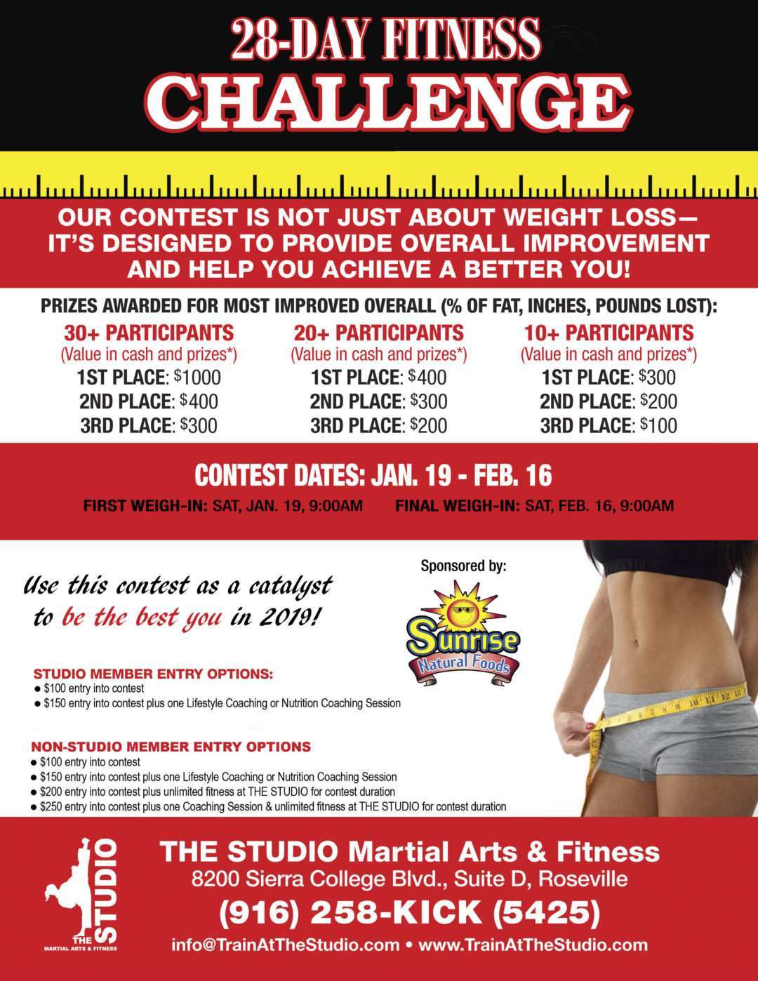 Jan. 19: 28-Day Fitness Challenge | THE STUDIO Martial Arts & Fitness